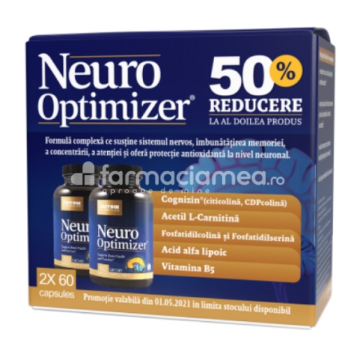 Neuro Optimizer, 60 comprimate, oferta 1+1- 50%, Secom
