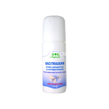 Bacitraderm Pudra Antiseptica si Antibacteriana 15g Infopharm