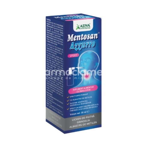 Mentosan Azzurro spray 50ml Adya Green