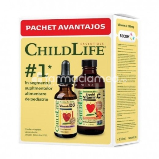 Pachet Vitamina C 118.5ml+Vitamina D 29.6ml, Secom