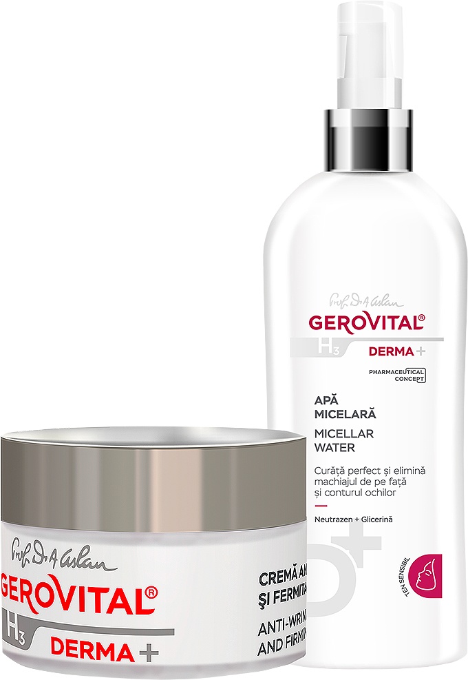 Pachet Mix&Match Gerovital H3 Derma+ Cremă Antirid + H3 Derma+ Apă Micelară