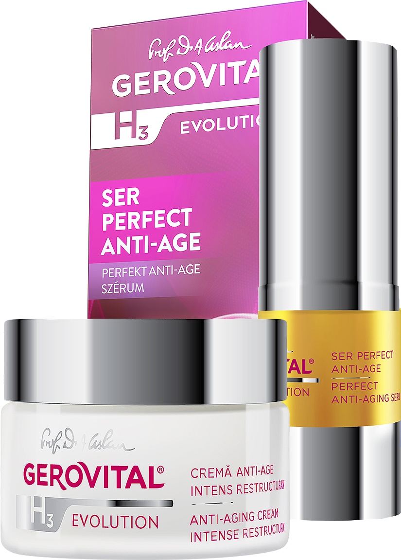 Pachet Mix&Match Gerovital H3 Evolution Cremă Anti-Age + Ser Perfect ...