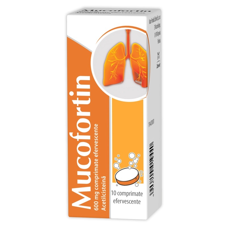 Mucofortin 600 mg, 10 comprimate efervescente, Zdrovit