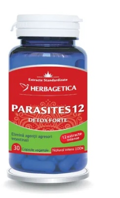 Parasites 12 Detox Forte, 30 capsule, Herbagetica | Farmacom