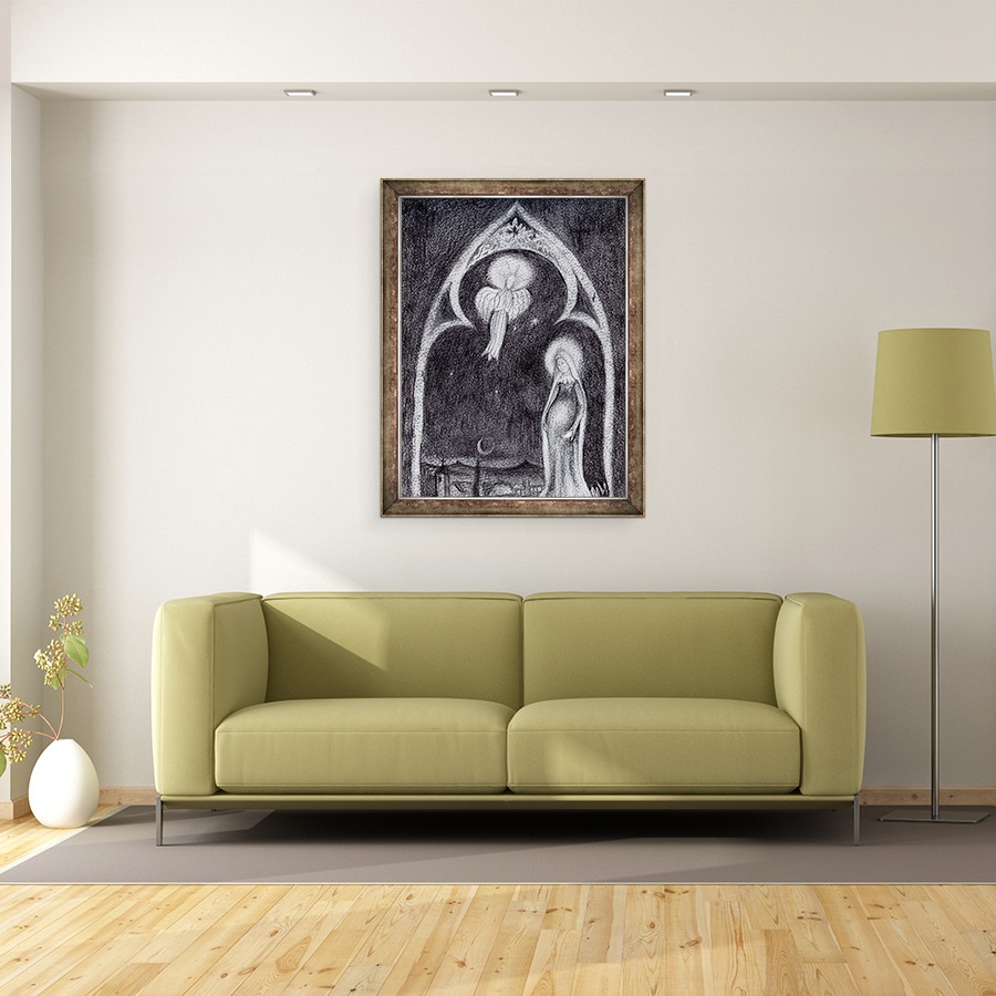 Tablou decorativ înramat Îngerul Gabriel 70x90 cm