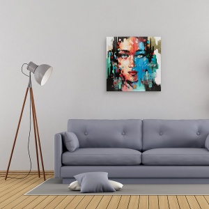 Tablou canvas colorat cu oameni diversi 60x60 cm