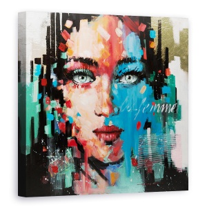 Tablou canvas colorat cu oameni diversi 60x60 cm