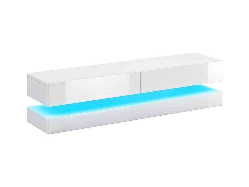 COMODA TV CU SERTARE SI LED, COSMO 140CM, ALBA, DIN PAL SI MDF ...