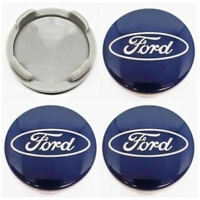 Set 4 capacele roti 54mm albastre, Ford Focus/Mondeo/Kuga, pentru jante ...