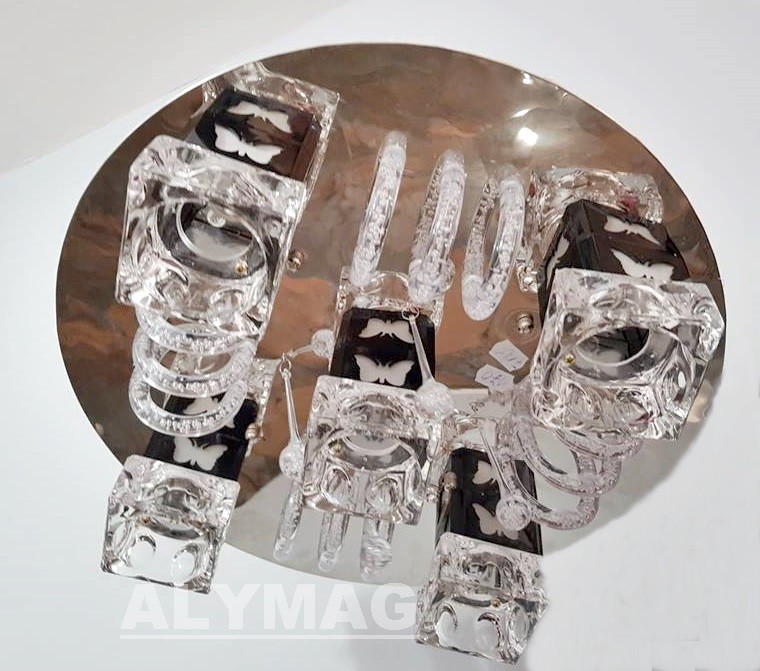 Lustra candelabru ALYMAG LT6 leduri multicolore,telecomanda 5*E27