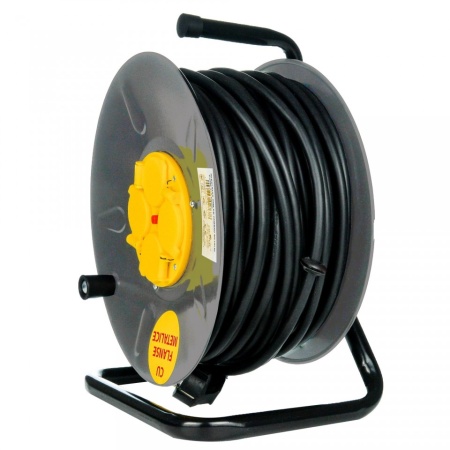 Derulator cablu electric rola, 4 prize, 25 m, 3 x 2.5 mm