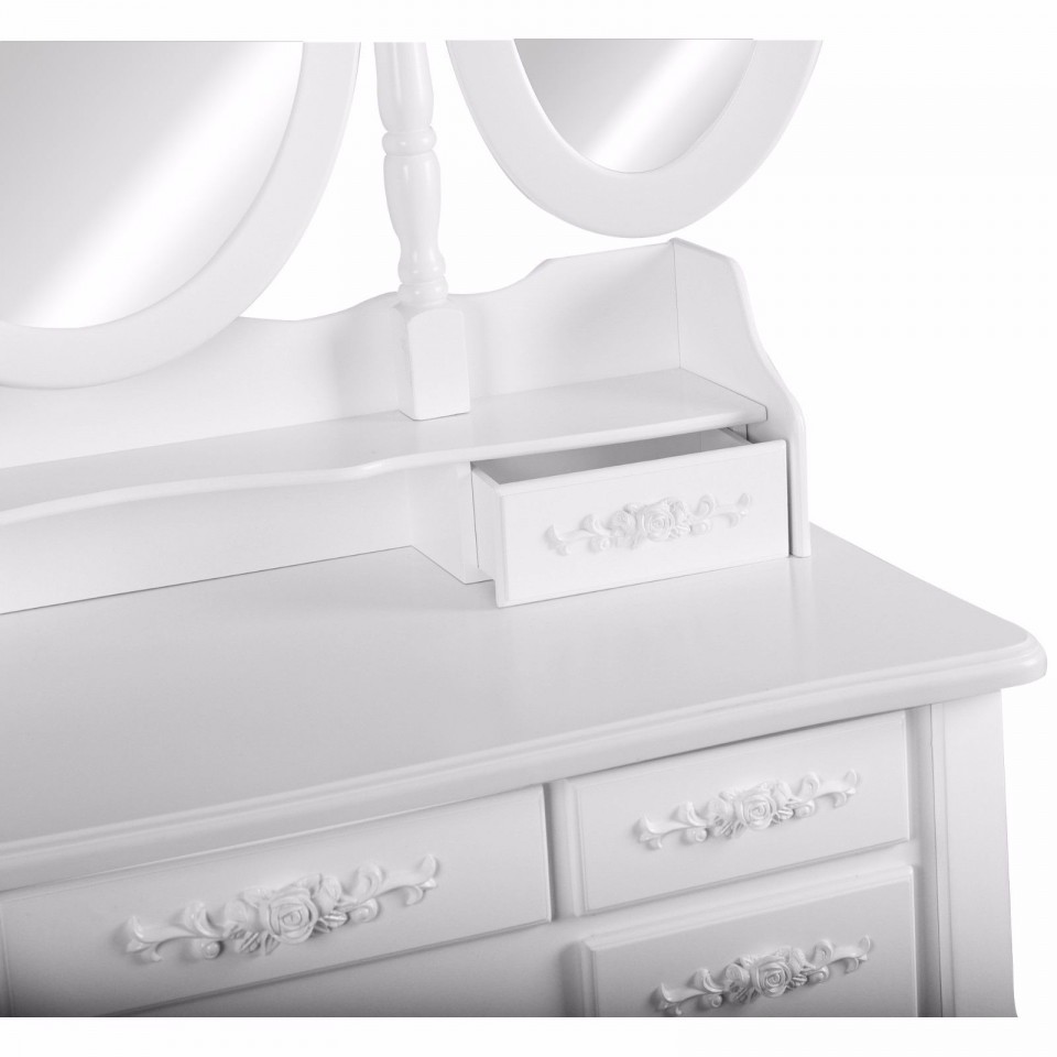 SEA230 - Set Masa alba toaleta cosmetica machiaj oglinda masuta makeup ...