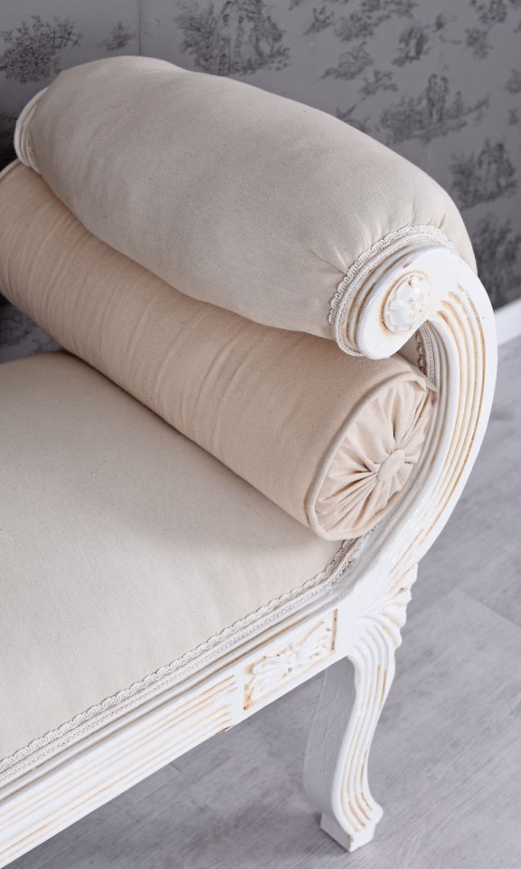 DIVA51 - Divan, Canapea, sofa, bancheta Baroc - Alb