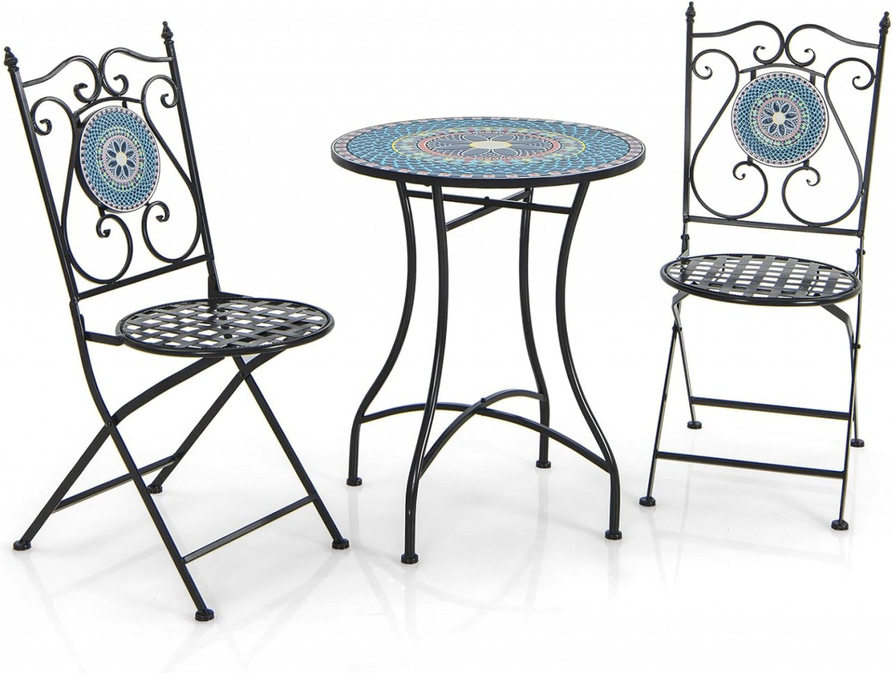 SEGAL204 - Set Masa si scaune pliante Mozaic gradina, terasa, balcon ...