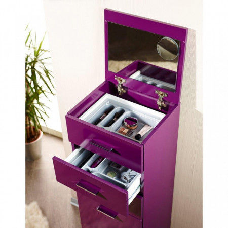 COMO201 - Comoda, dulap cu sertare Make Up, machiaj, cosmetice - Mov/Violet
