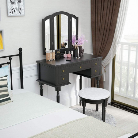 SEN124 - Set Masa toaleta cosmetica 85 cm machiaj masuta vanity ...