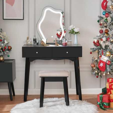 SEN29 - Set Masa toaleta, 80 cm, cosmetica machiaj, oglinda cu LED ...