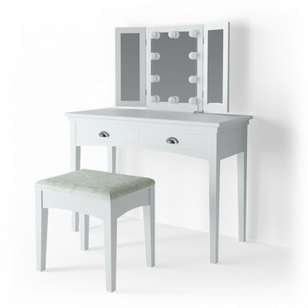 SEA271 - Set Masa toaleta, 109 cm, cosmetica machiaj cu scaun tapitat ...