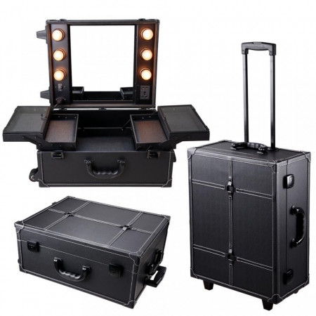 STN102 - Statie Makeup portabila, troler, organizator, portfard, geanta ...