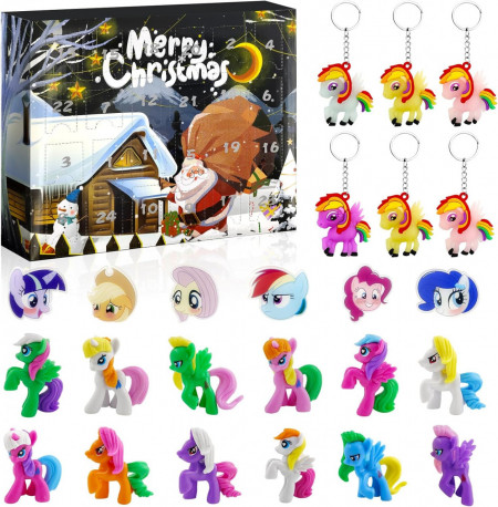 CADV21 - Calendar Advent Copii - Ponei, 24 Surprize pentru Craciun