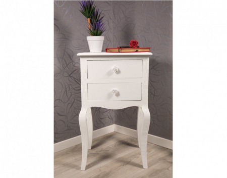 NOA204 - Noptiera alba cu 2 sertare pentru dormitor