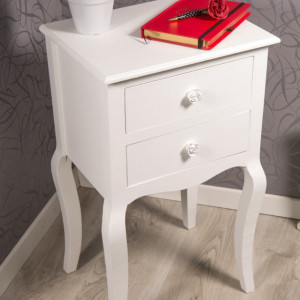 NOA204 - Noptiera alba cu 2 sertare pentru dormitor