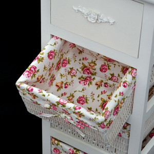 RAA1 - Rafturi albe - sertar si 3 cosuri model trandafiri