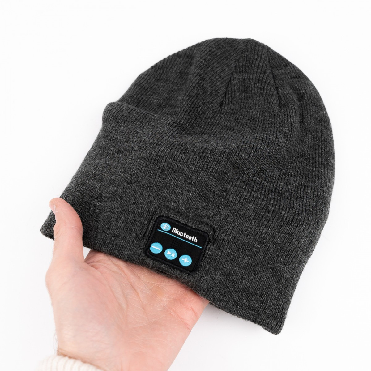 Oferta 2 Bucati x Fes Gri Inchis, Caciula Smart, cu casti si microfon intergrat, Bluetooth ...