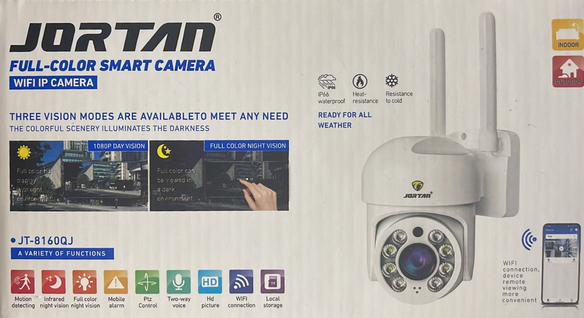 Camera de Supraveghere Jortan, JT-8160 QJ, cu 8 Leduri , Full Color, Smart Camera, Wifi IP Camera