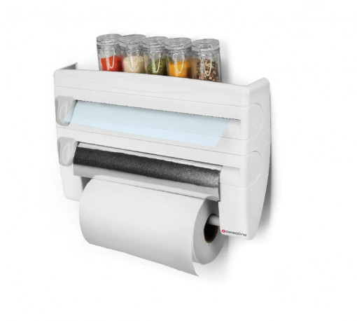 Dispenser de Bucatarie 4 in 1 pentru Folie Alimentara, Rola de Hartie ...