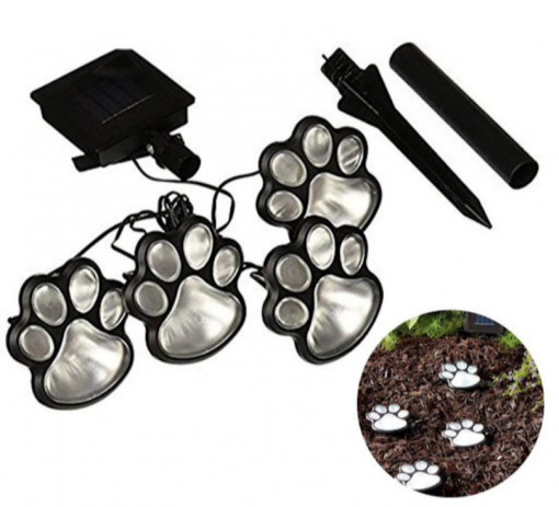 Set 4 Lampi Solare Led Tip Amprenta Labuta de Caine cu Infigere in ...