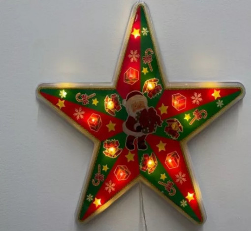 Figurina Luminoasa 2021, in Forma de Stea, 40x40 cm