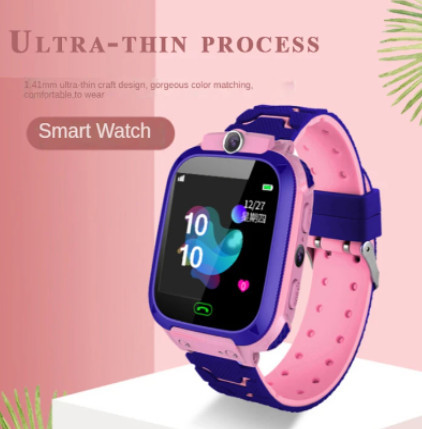 Ceas Inteligent Pentru Copii Roz cu Urmărire GPS și Apeluri, Buton SOS
