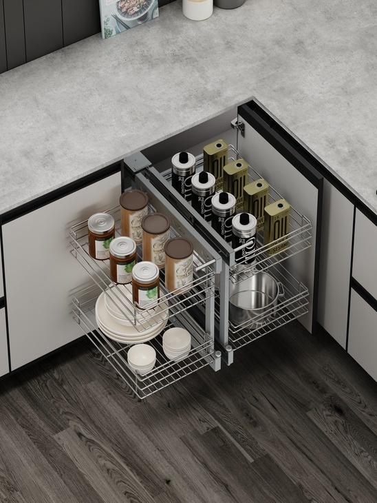 Mecanism extractibil de colt Classic Premium, 4 cosuri cu amortizare ...