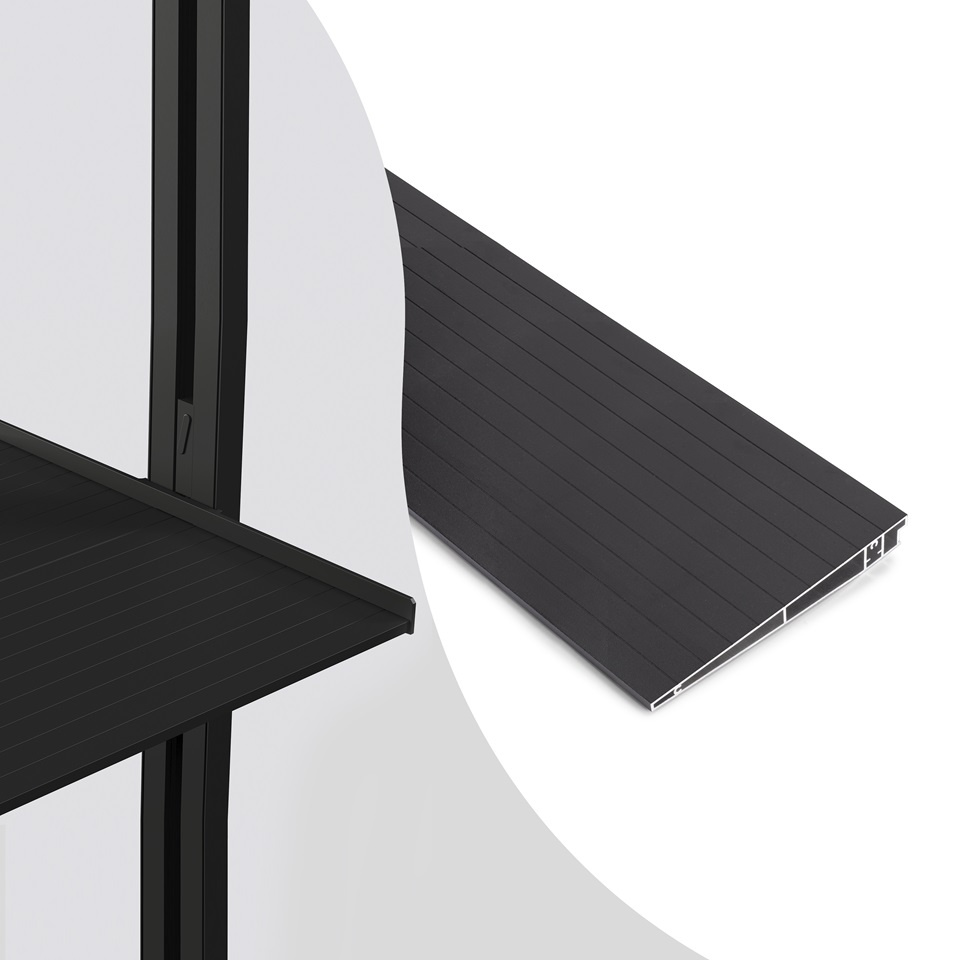 Profil rafturi aluminiu 2160mm, negru mat sistem modular dressing Zero ...
