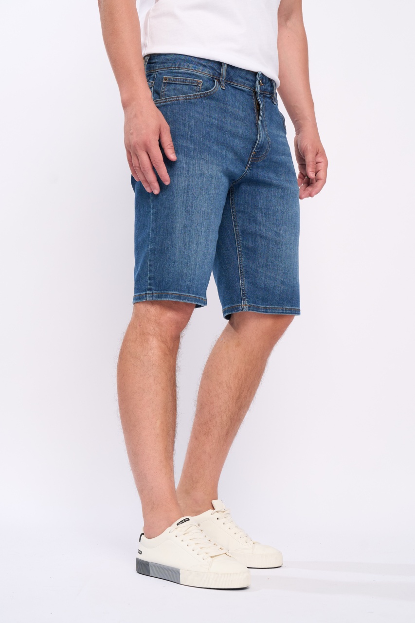 Kenvelo - Bermude barbat cu aspect usor decolorat din denim