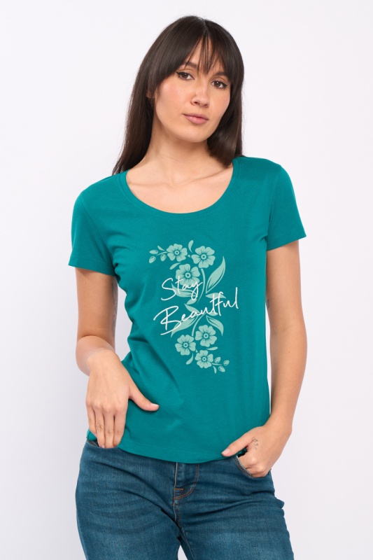 Timeout - Tricou dama cu model floral imprimat