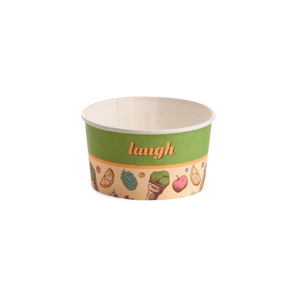 Cupe Inghetata Carton Groovy, Ø 8.5 x H 4.5 cm, 170 ml, Set 56 buc