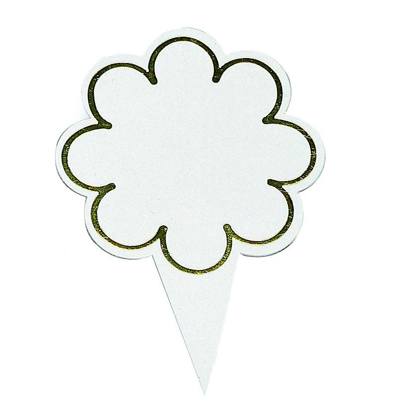 Etichete Pret Material Plastic Alb, Contur Auriu, Ø 6 x H 9 cm, Set 25 buc