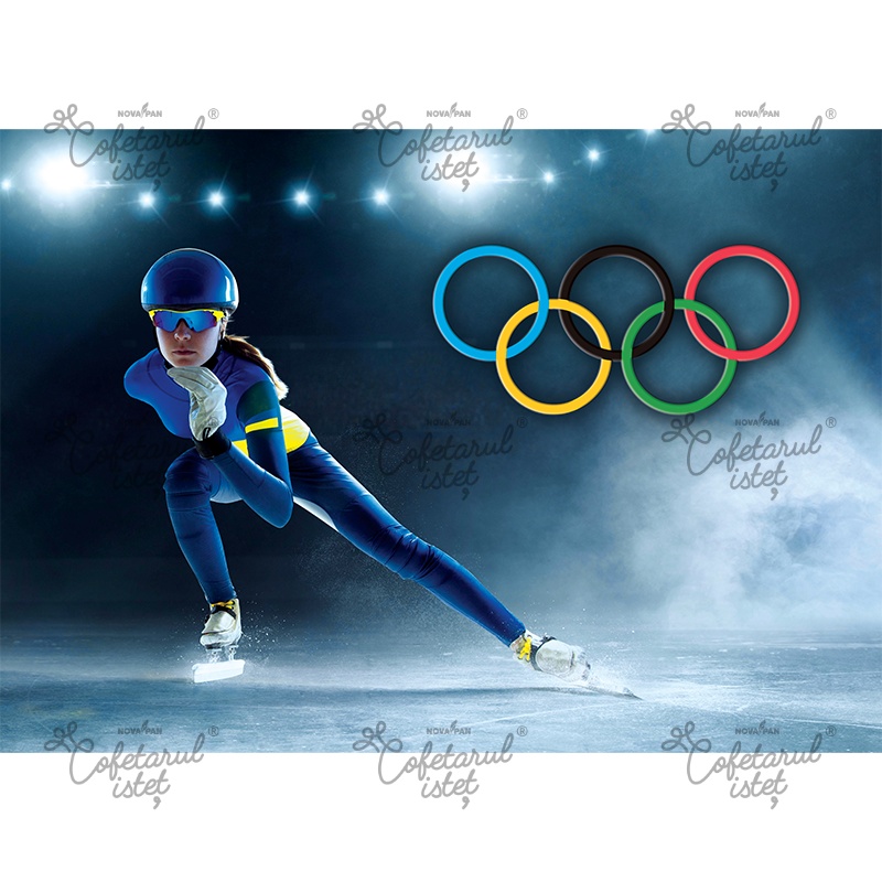 Pasta Zahar imprimata Patinaj Model 1, A4 - Cofetarul Istet