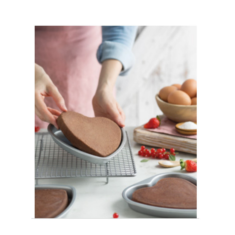 Tava Blat Inima - 5 Bucati x 15 x 15 x H 2 cm, Aluminiu Anodizat