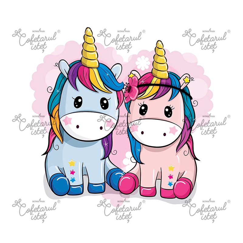 Pasta Zahar imprimata Unicorn Model 3, Ø 20 cm - Cofetarul Istet