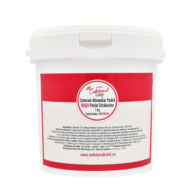 Colorant Alimentar Liposolubil Pudra Perlata Rosu 1 Kg