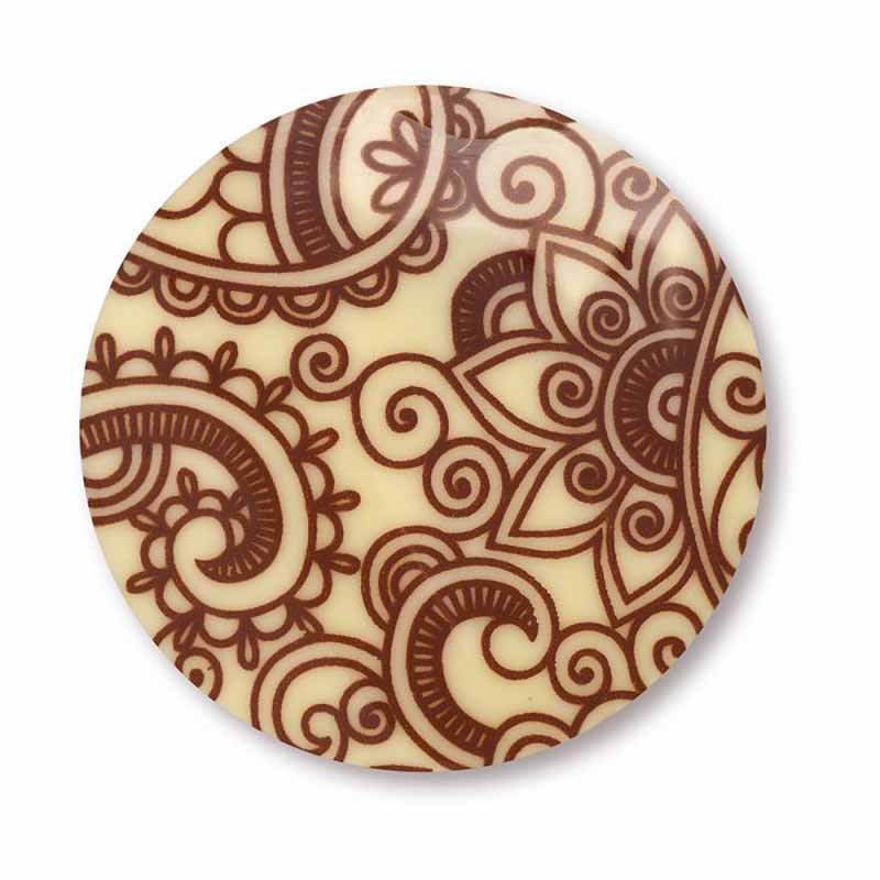 Decor din Ciocolata - Cercuri model floral Ø 2.5 - 5 cm, 5 dimensiuni ...