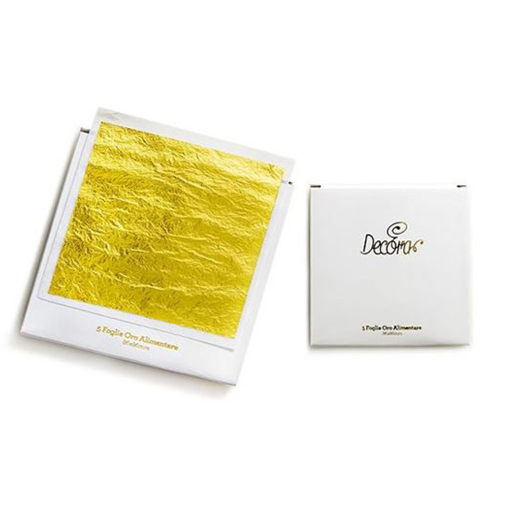 Foite Aur Alimentar 23 kt, 8.6 x 8.6 cm, 5 buc