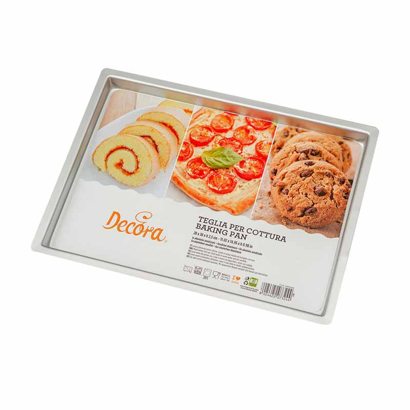 Tava Dreptunghiulara Margini Drepte, 28x38xH2.5cm, Aluminiu Anodizat