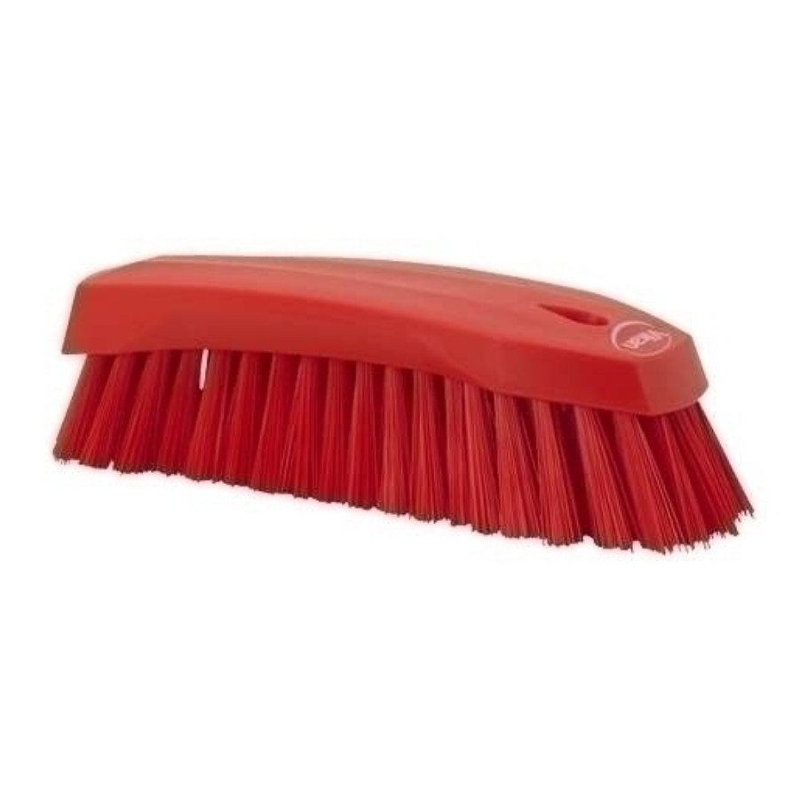 Perie de Mana L cu Fire Sintetice Rigiditate Mare, Rosu, 20 x 7 cm
