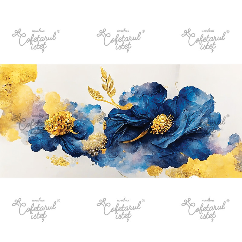 Vafa imprimata Flori Model 1, Decor Lateral Tort 14 x 29 cm, A4 ...