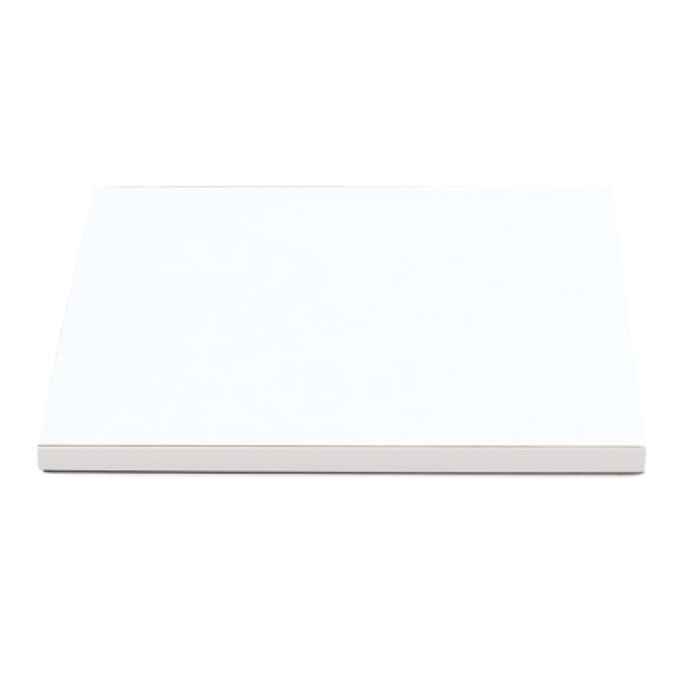 Platou Tort Patrat Alb Satinat, 36 x 36 x H 1.2 cm