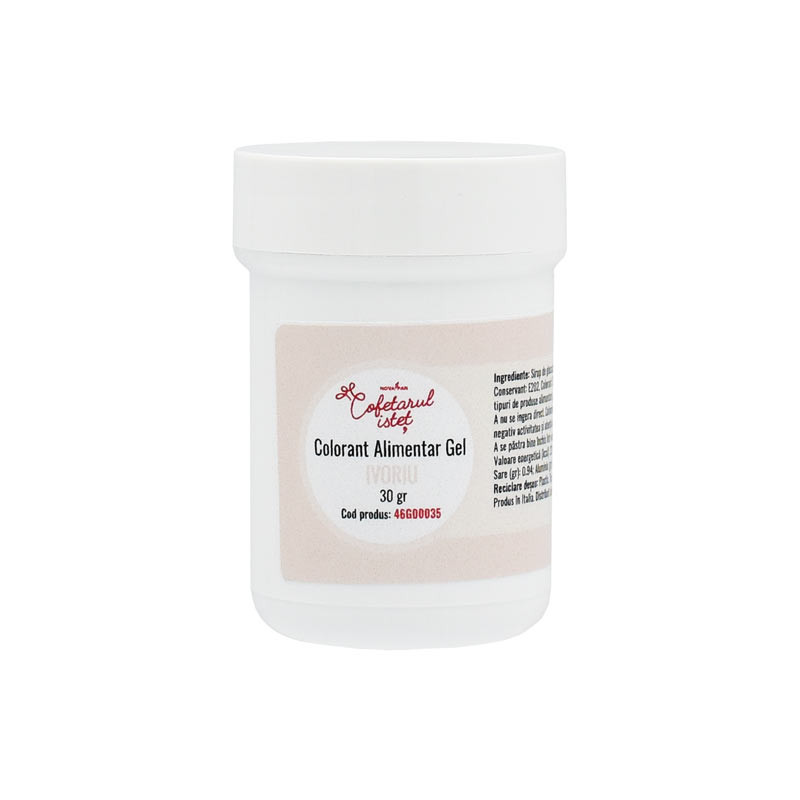 Colorant Alimentar Gel Ivoriu, 30 gr